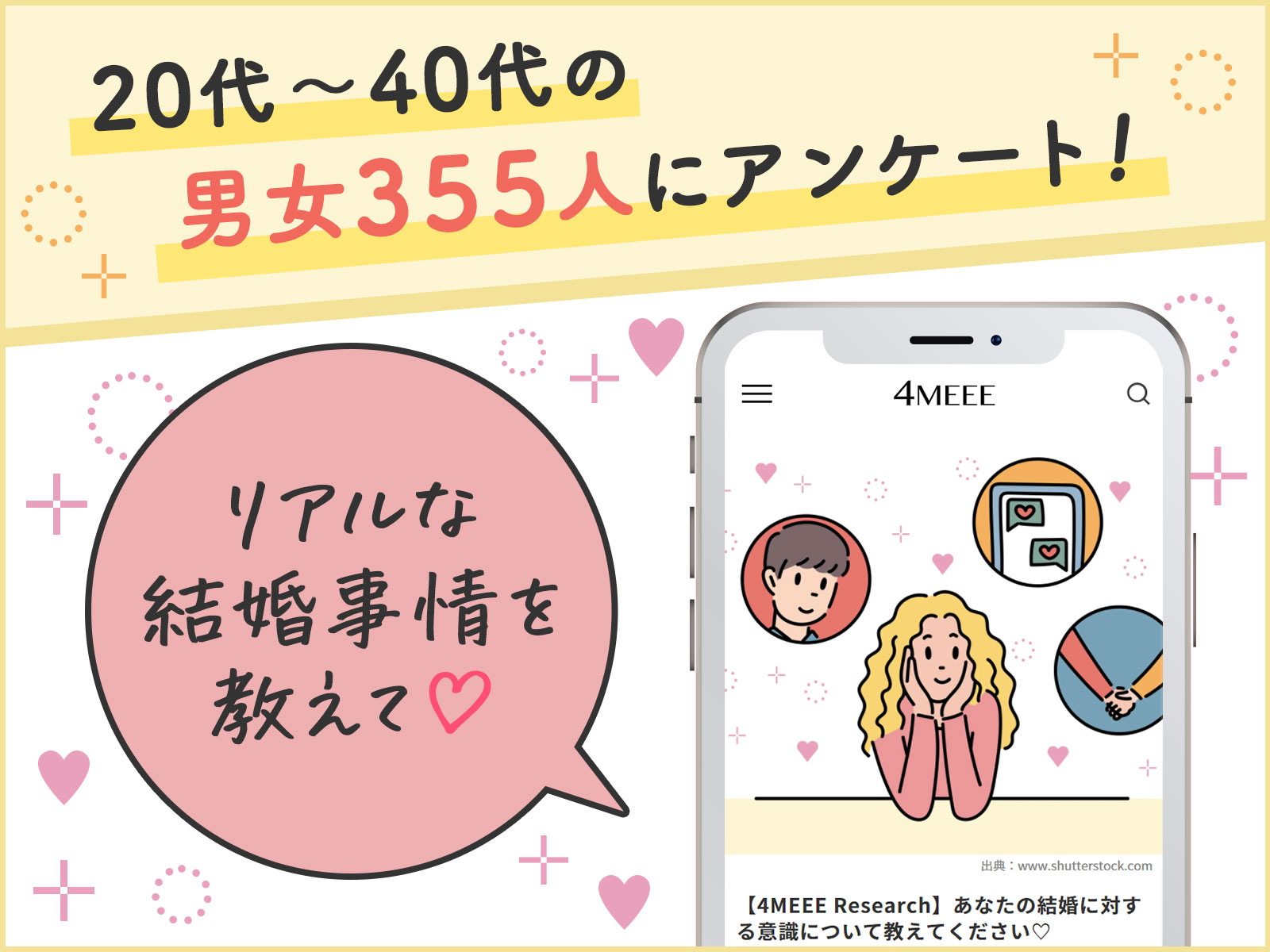 女性向けWEBメディア『4MEEE』が世の中のあらゆることを調査する【4MEEE Research】の企画を開始。第一弾は、結婚への意識がテーマ | 株式会社インタースペース